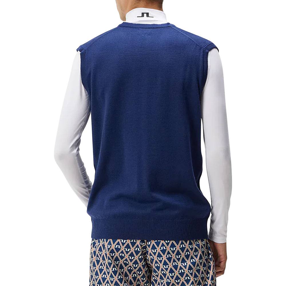 J.Lindeberg Liam Knitted Golf Vest Estate Blue - FW23 – Golfio