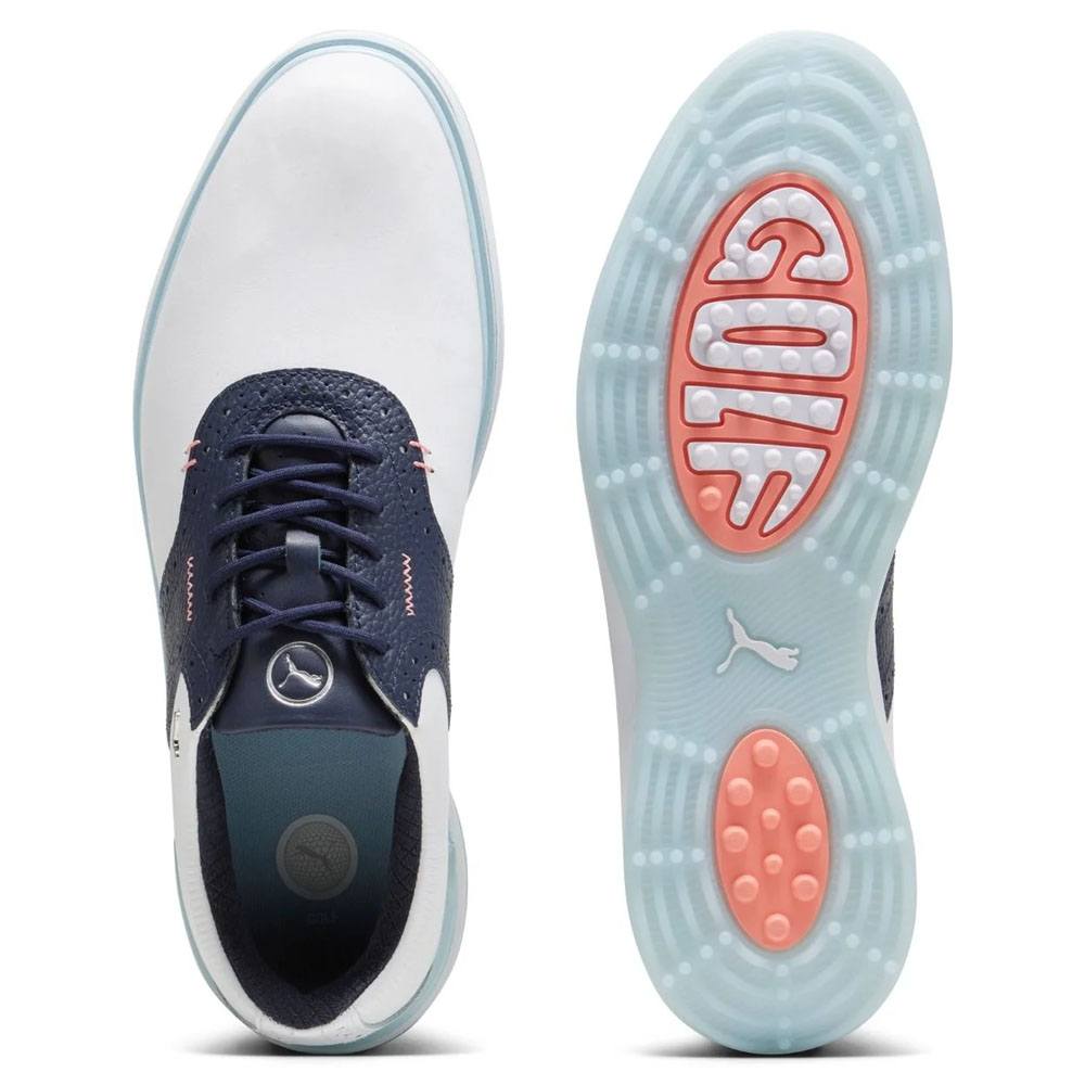 PUMA Avant Spikeless Golf Shoes White/Deep Navy - 24 Men – Golfio