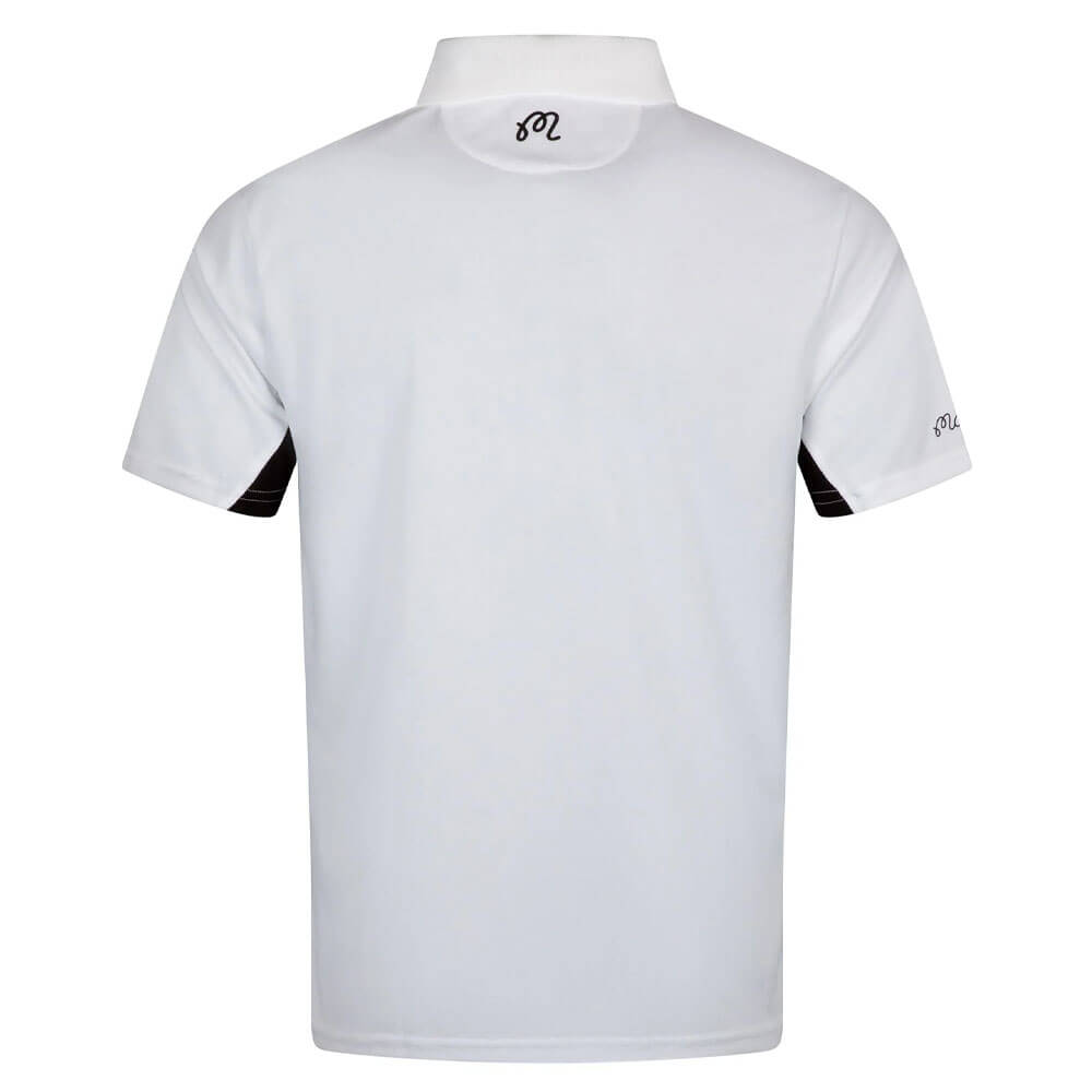 Malbon Evergreen Paneled Pique Golf Polo White/Black - SS24 Men – Golfio