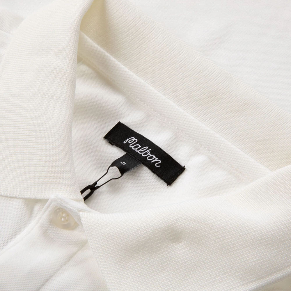 Malbon Evergreen Paneled Pique Golf Polo White/Black - SS24 Men – Golfio