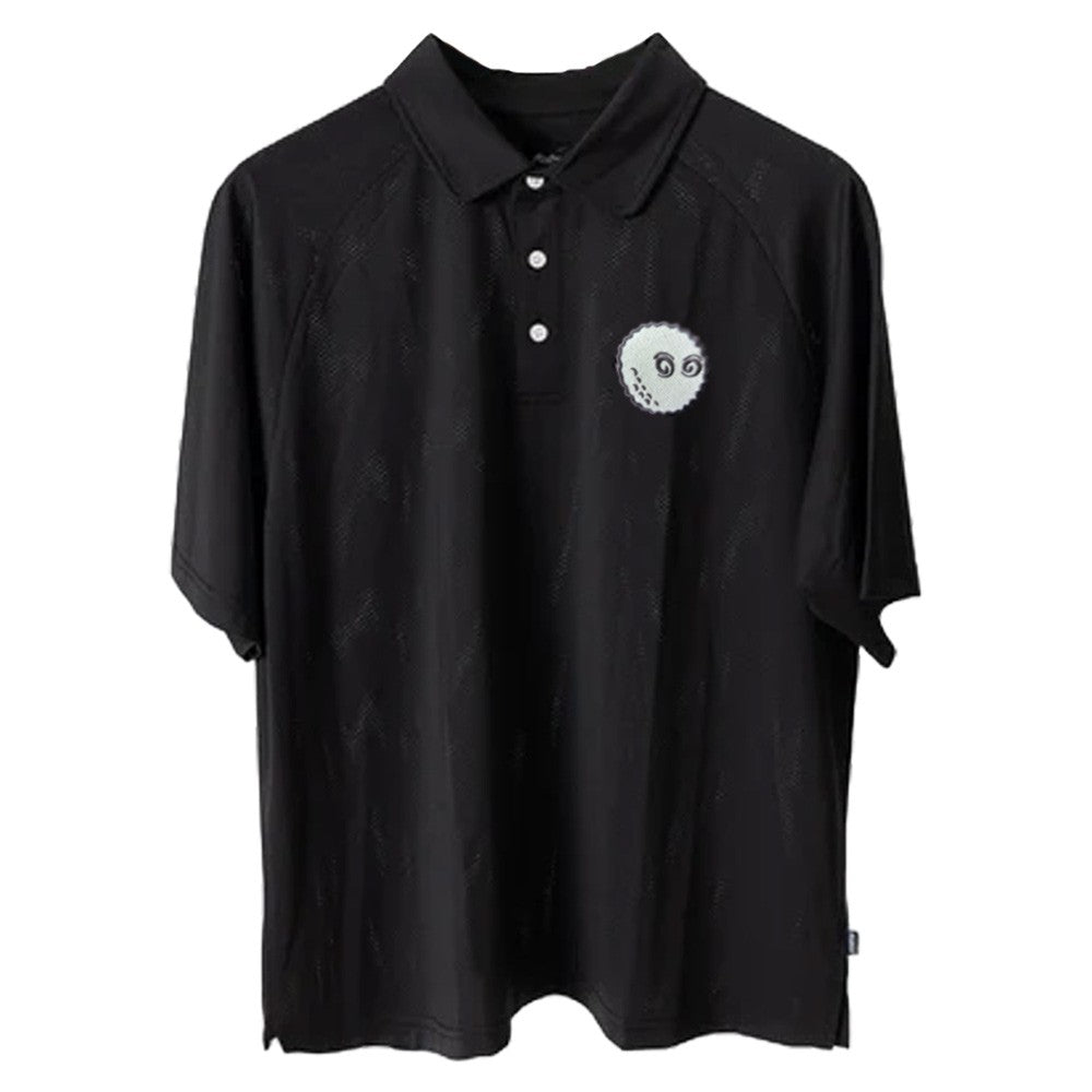 Malbon Evergreen Raglan Sleeve Mesh Golf Polo Black - FW24 Men – Golfio
