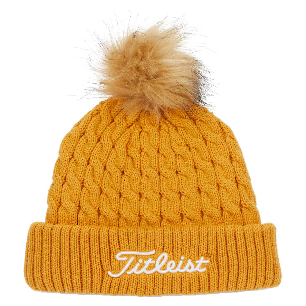 Titleist Cable Knit Pom Pom Golf Beanie Marigold/White - FW24 Men – Golfio