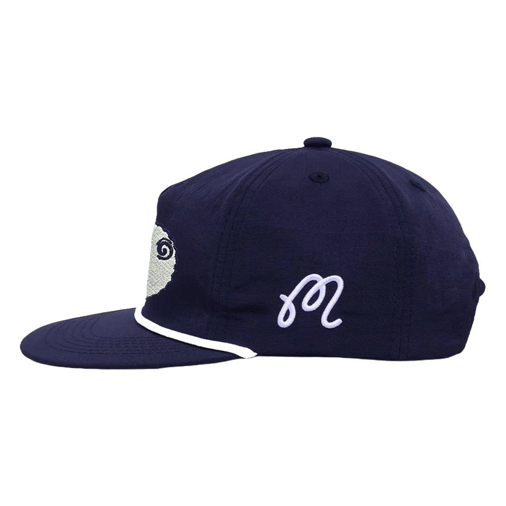 Malbon Evergreen Nylon Rope Golf Cap Navy - FW24 – Golfio