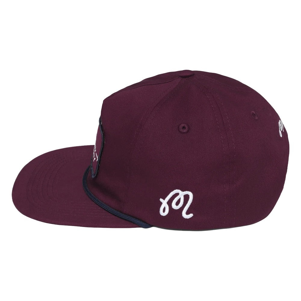 Malbon Trophy Twill Rope Golf Cap Burgundy - FW24 – Golfio