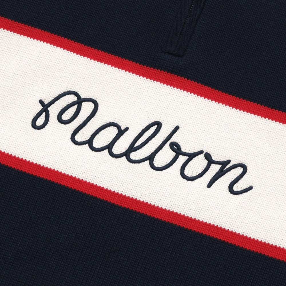 Malbon Bennet Knit Polo Golf Sweater Navy - FW24 Men – Golfio