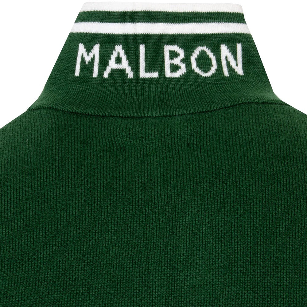 Malbon Evergreen Sorrel Knit 1/4 Zip Golf Pullover Evergreen - FW24 Me ...
