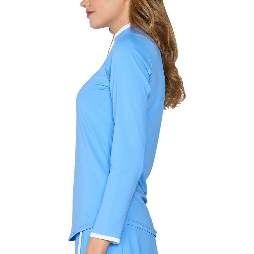 G Lifestyle Color Block Trim Q Zip Golf Pullover Bright Peri/White - S ...