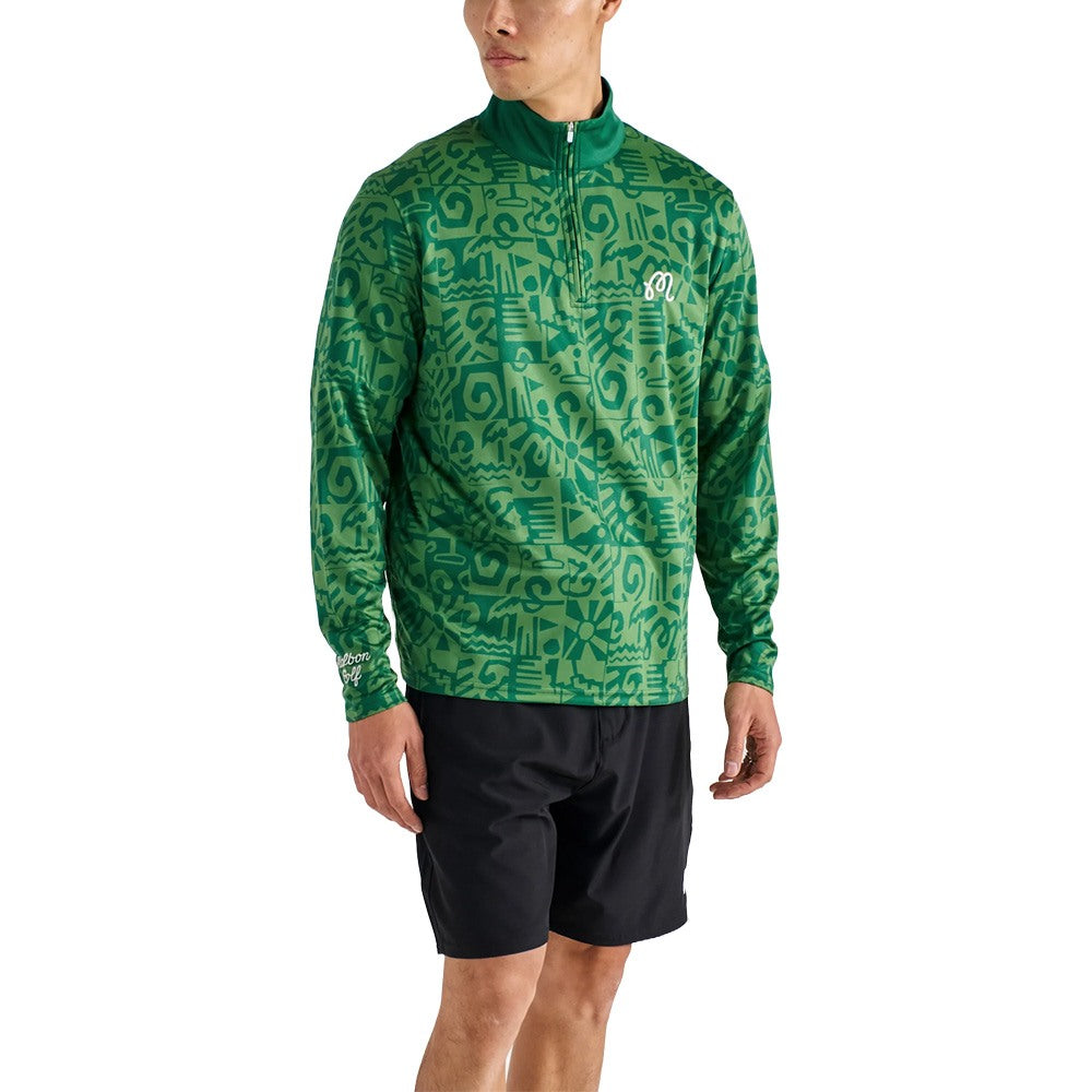 Malbon Capo Performance Quarter Zip Golf Pullover Kelly Green - SS25 M ...
