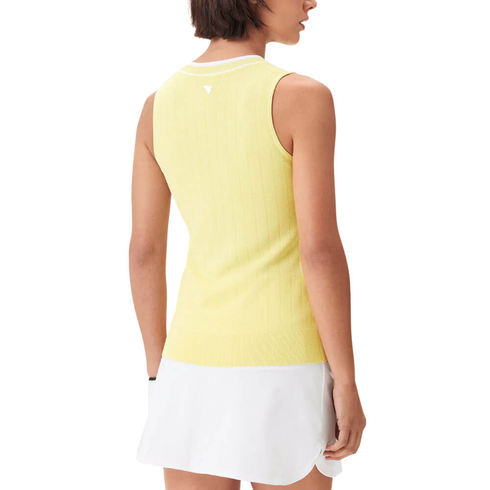 Macade Ana Sleeveless V-Neck Golf Vest Yellow - SS25 Women – Golfio