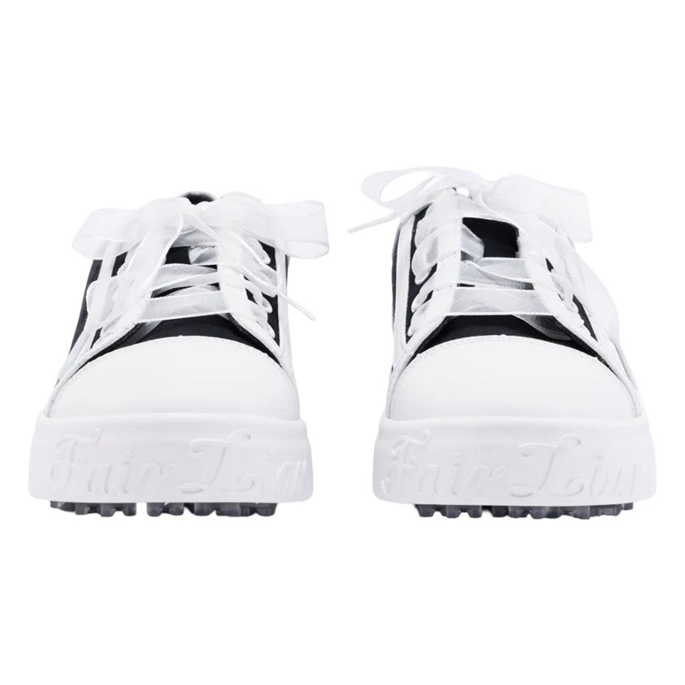 Fairliar Organza Shoe Lace Logo Sneakers Spikeless Golf Shoes Black ...