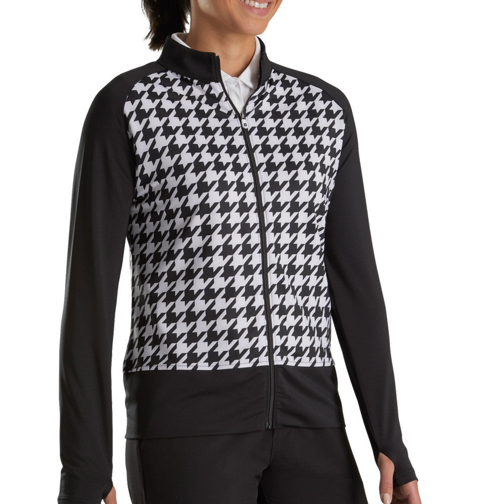 FootJoy Full Zip Houndstooth Print Midlayer Golf Jacket 2022 Women – Golfio